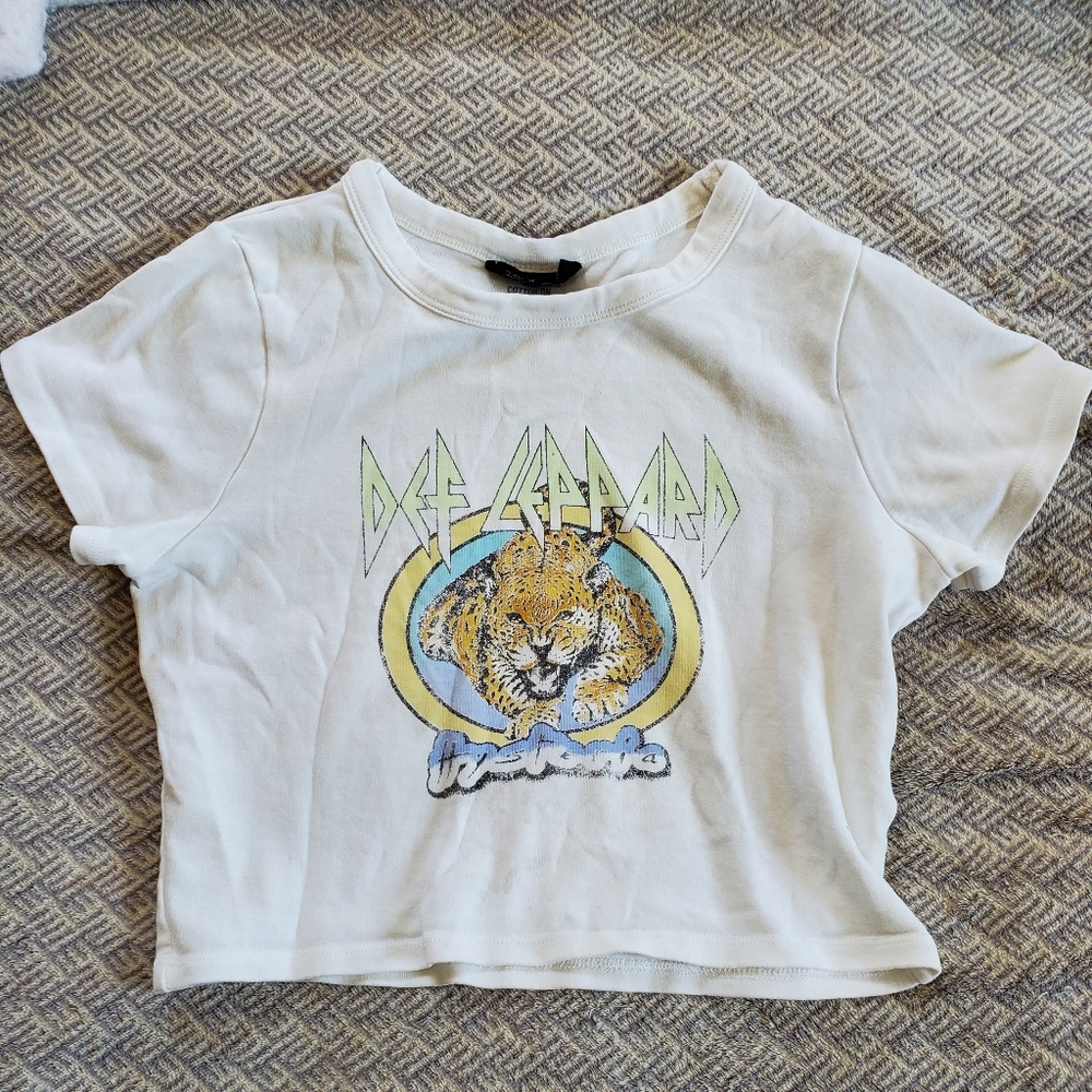 Def Leppard Hysteria 2022 Cropped T-Shirt, Sz S/P - Gem